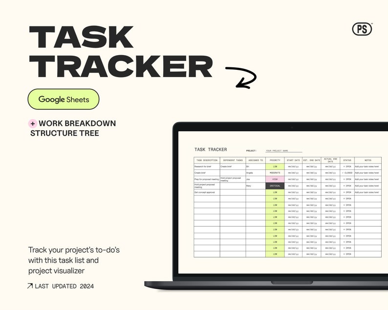 Task Tracker Template Google Sheets | Action Plan Spreadsheet for ...