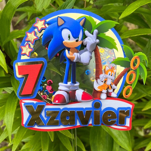 Sonic Personalised Cake Topper - Etsy