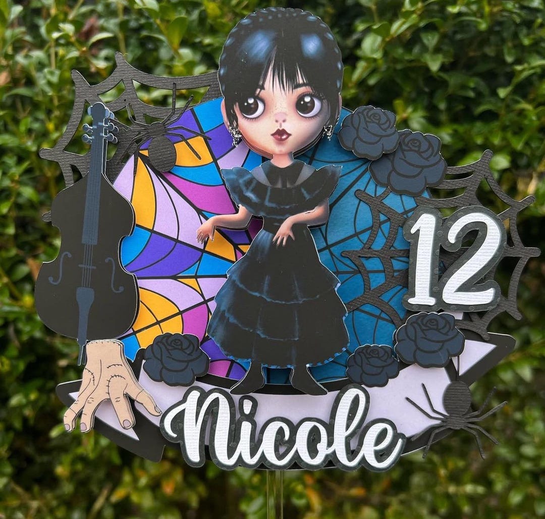 Wednesday Inspired Cake Topper - Etsy