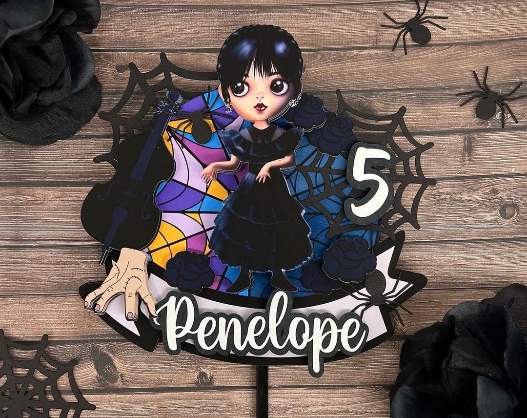 Wednesday Inspired Cake Topper - Etsy