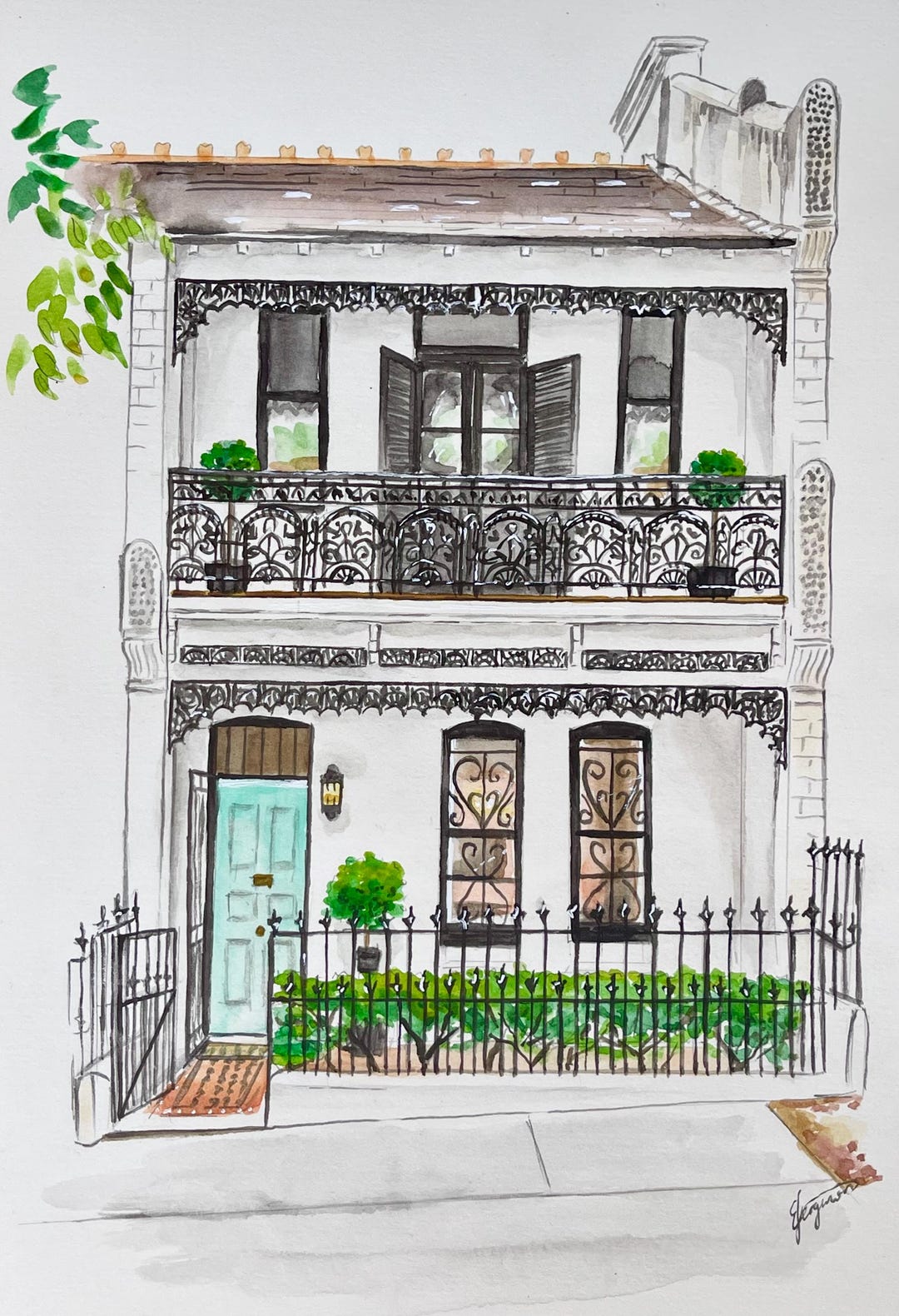 Terrace House Painting, Custom Hand-painted House Painting, New Home ...