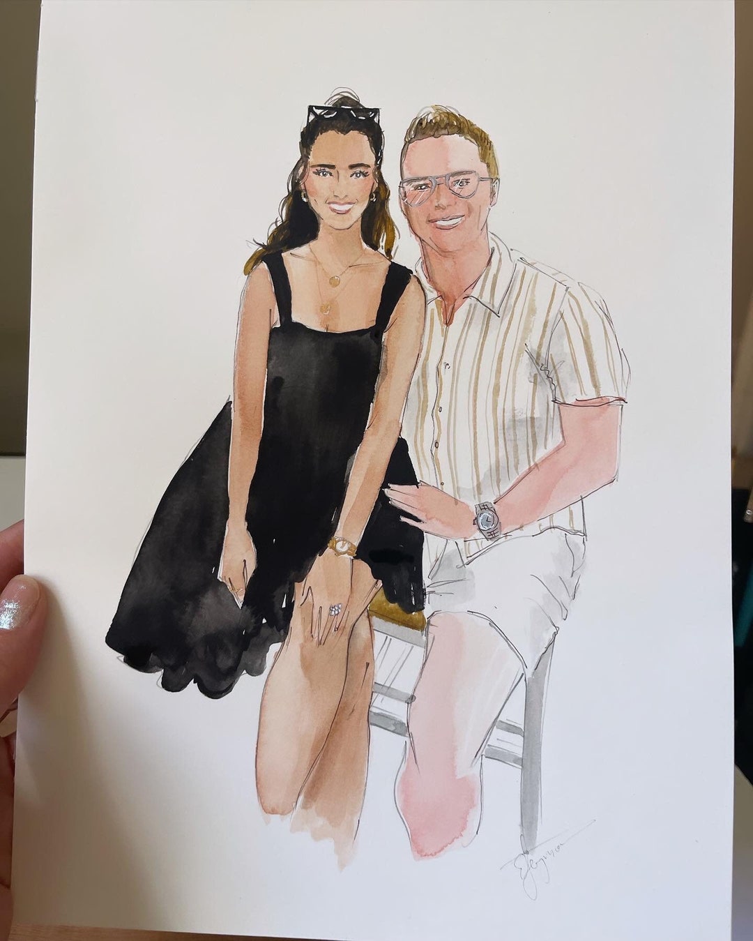 Valentine's Day Portrait | Hand Painted Couples or Family Portrait From ...