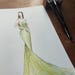 Hand Painted Evening Gown Custom Fashion Illustration: Personalized ...