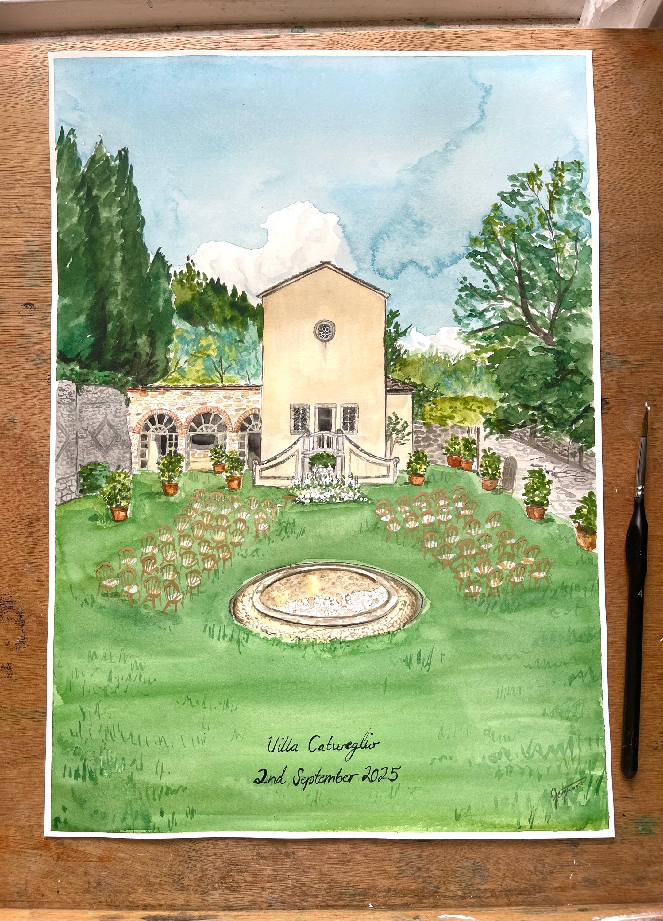 Wedding Venue, Watercolor Wedding Venue Print , Custom Wedding Venue ...