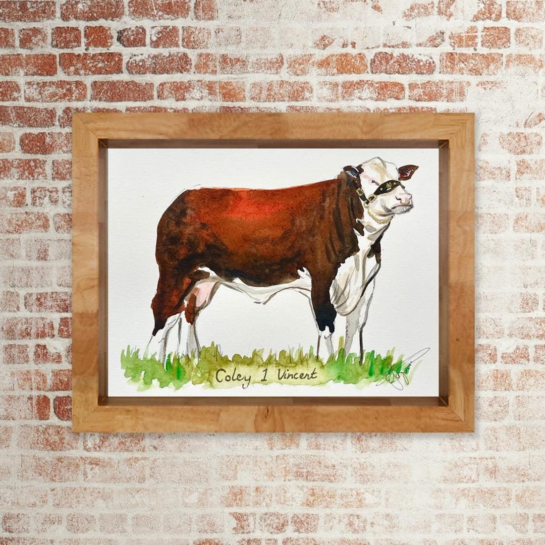 Custom Bull Watercolor Portrait: Hand-painted Farm Animal Art - Etsy