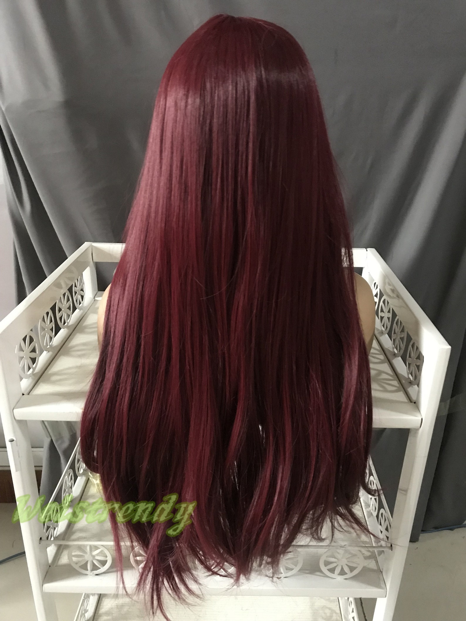 Long Straight Fringe/bangs burgundy Wine Red Deep Red - Etsy