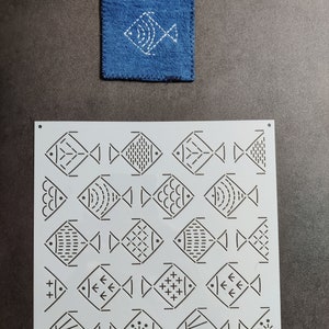 Sashiko Stencil With Small Fish Pattern for Hand Quilting and ...