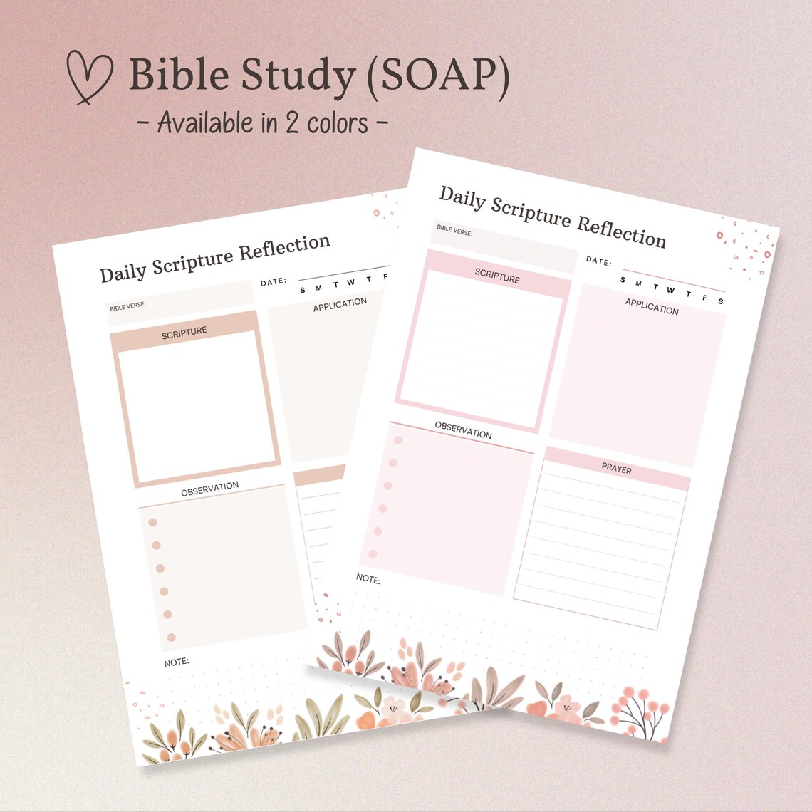 Devotional Bible Study SOAP Method | Quiet Time | Printable | Faith ...