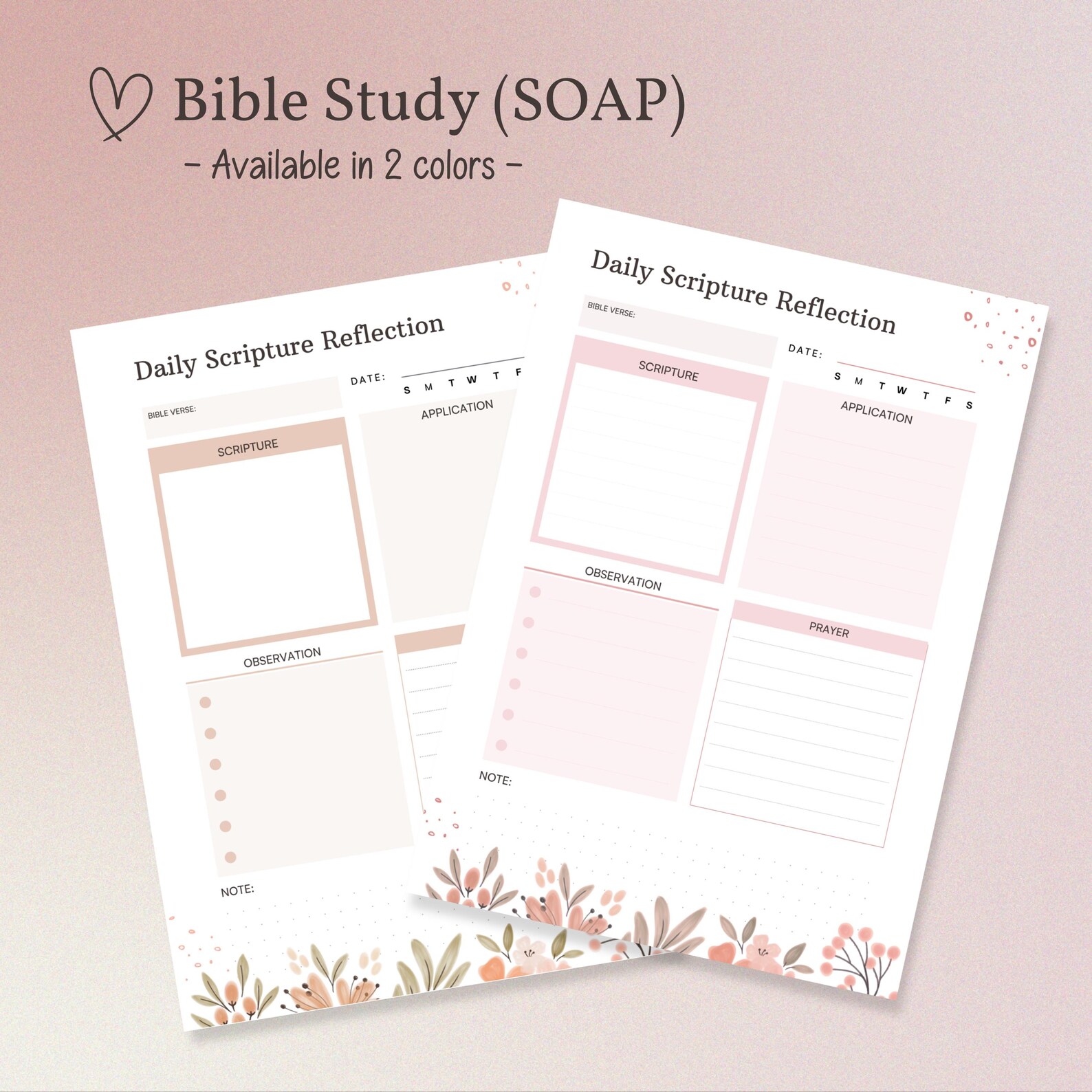 Devotional Bible Study SOAP Method | Quiet Time | Printable | Faith ...