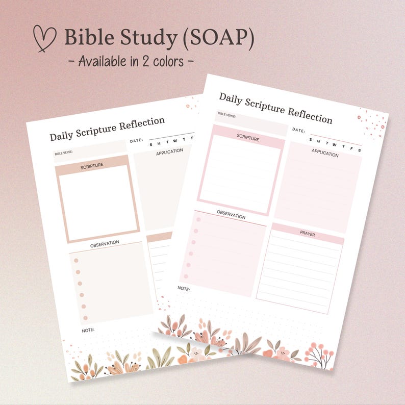 Devotional Bible Study SOAP Method | Quiet Time | Printable | Faith ...
