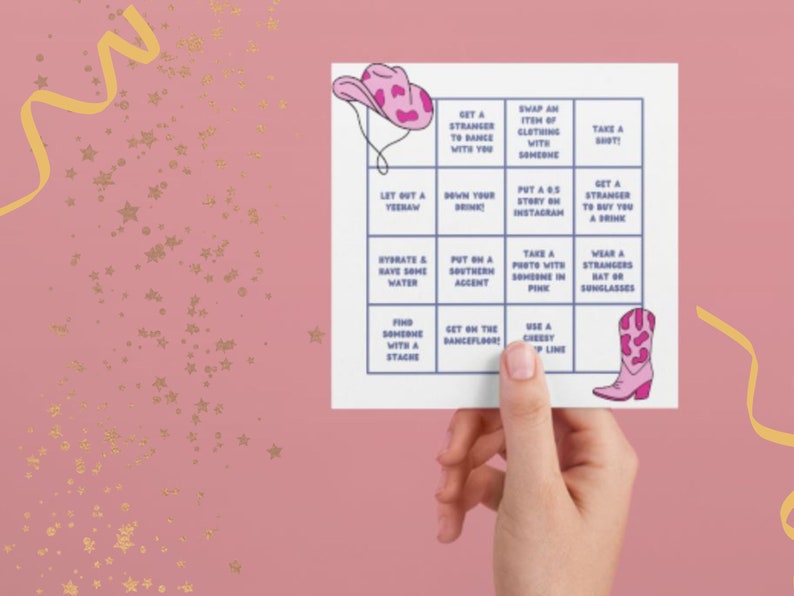 Modern Bachelorette Bingo Game, Hen Party Game, Dirty Bingo, Birthday ...