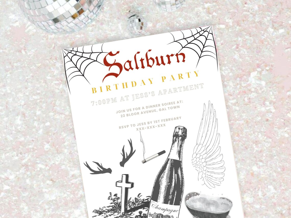 Saltburn Movie Invitation, Party Invite Template, Printable Invite ...