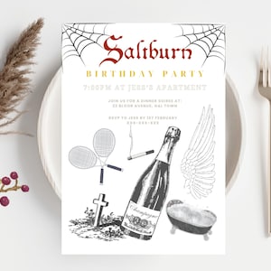 Saltburn Movie Invitation, Party Invite Template, Printable Invite ...