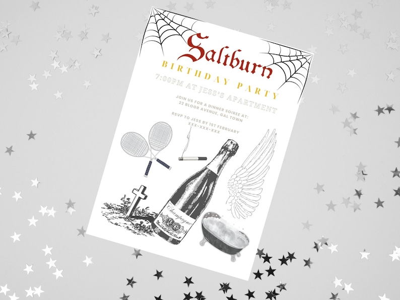 Saltburn Movie Invitation, Party Invite Template, Printable Invite ...
