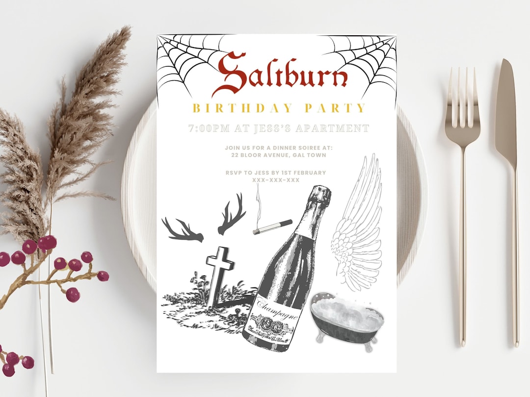 Saltburn Movie Invitation, Party Invite Template, Printable Invite ...