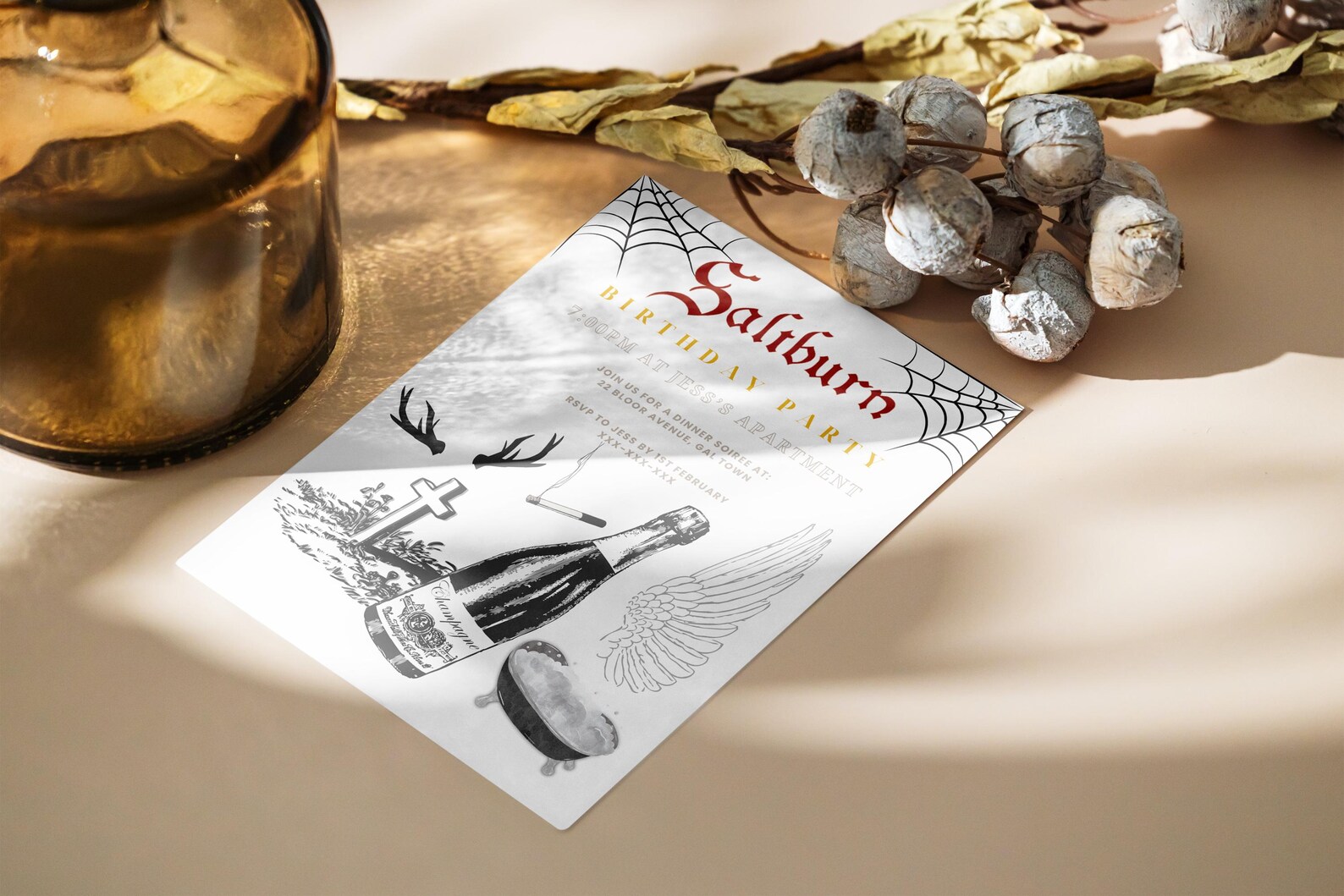 Saltburn Movie Invitation, Party Invite Template, Printable Invite ...