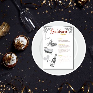 Saltburn Movie Menu Card, Party Menu Template, Printable Menu ...