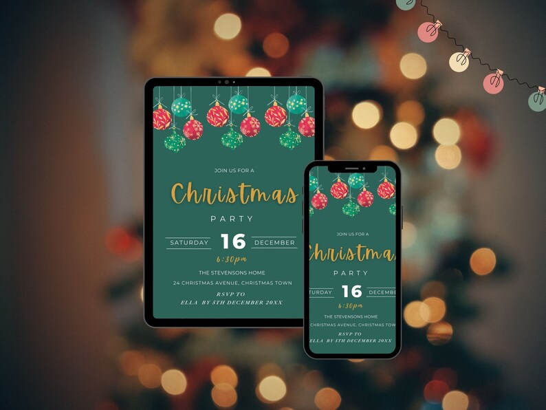 Editable Christmas Party Invitation, Christmas Party Invitation, Party ...