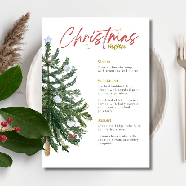 Christmas Menu - Etsy