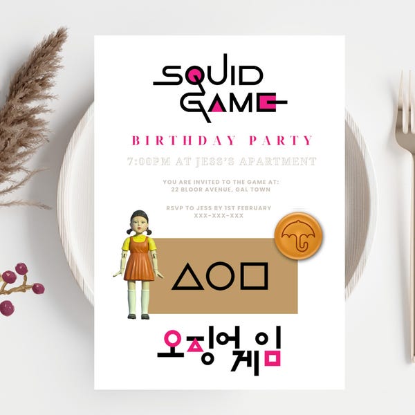 Squidgames Birthday Party Invitation - Etsy