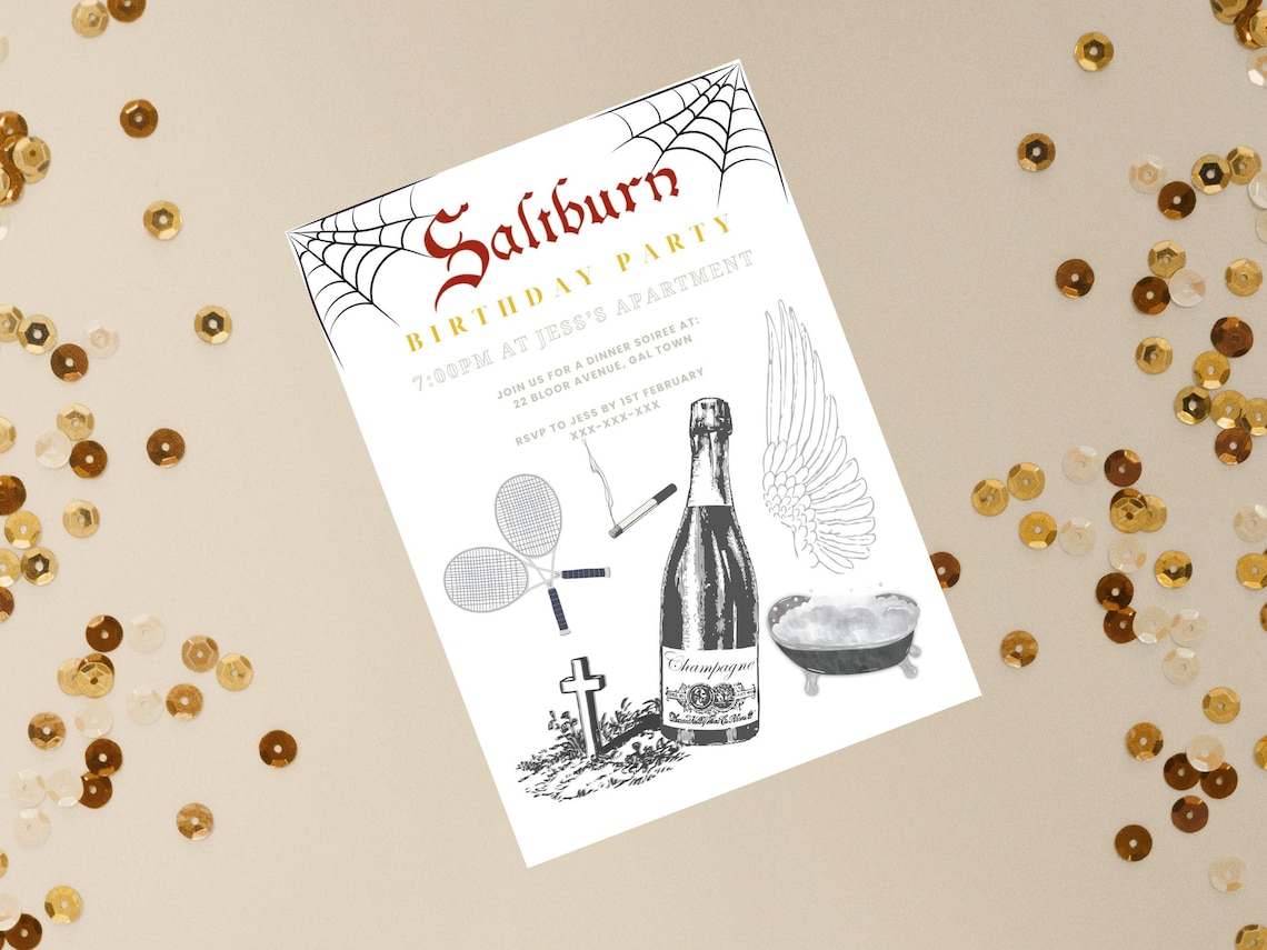 Saltburn Movie Invitation, Party Invite Template, Printable Invite ...