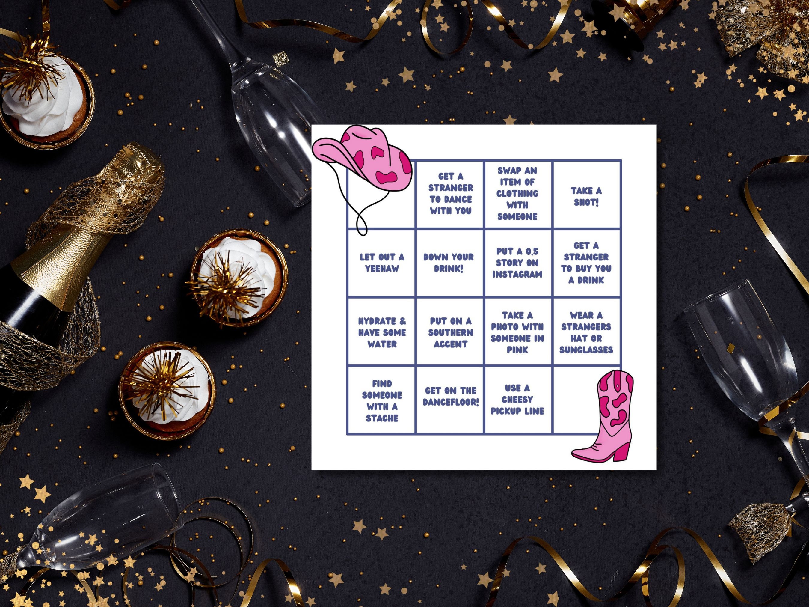 Modern Bachelorette Bingo Game, Hen Party Game, Dirty Bingo, Birthday ...