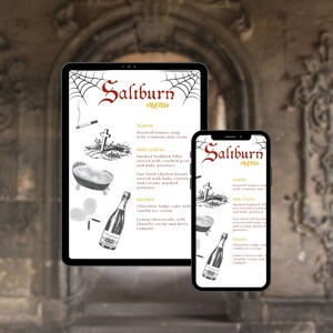 Saltburn Movie Menu Card, Party Menu Template, Printable Menu ...