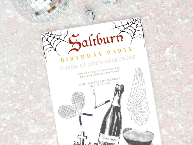 Saltburn Movie Invitation, Party Invite Template, Printable Invite ...