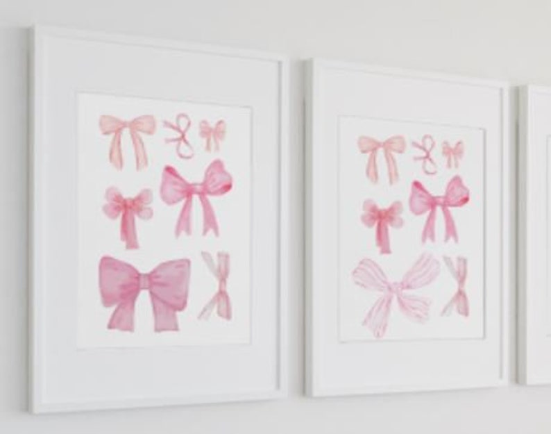 Coquette Pink Bow Collage Digital Wall Art Poster, Coquette Room Decor ...