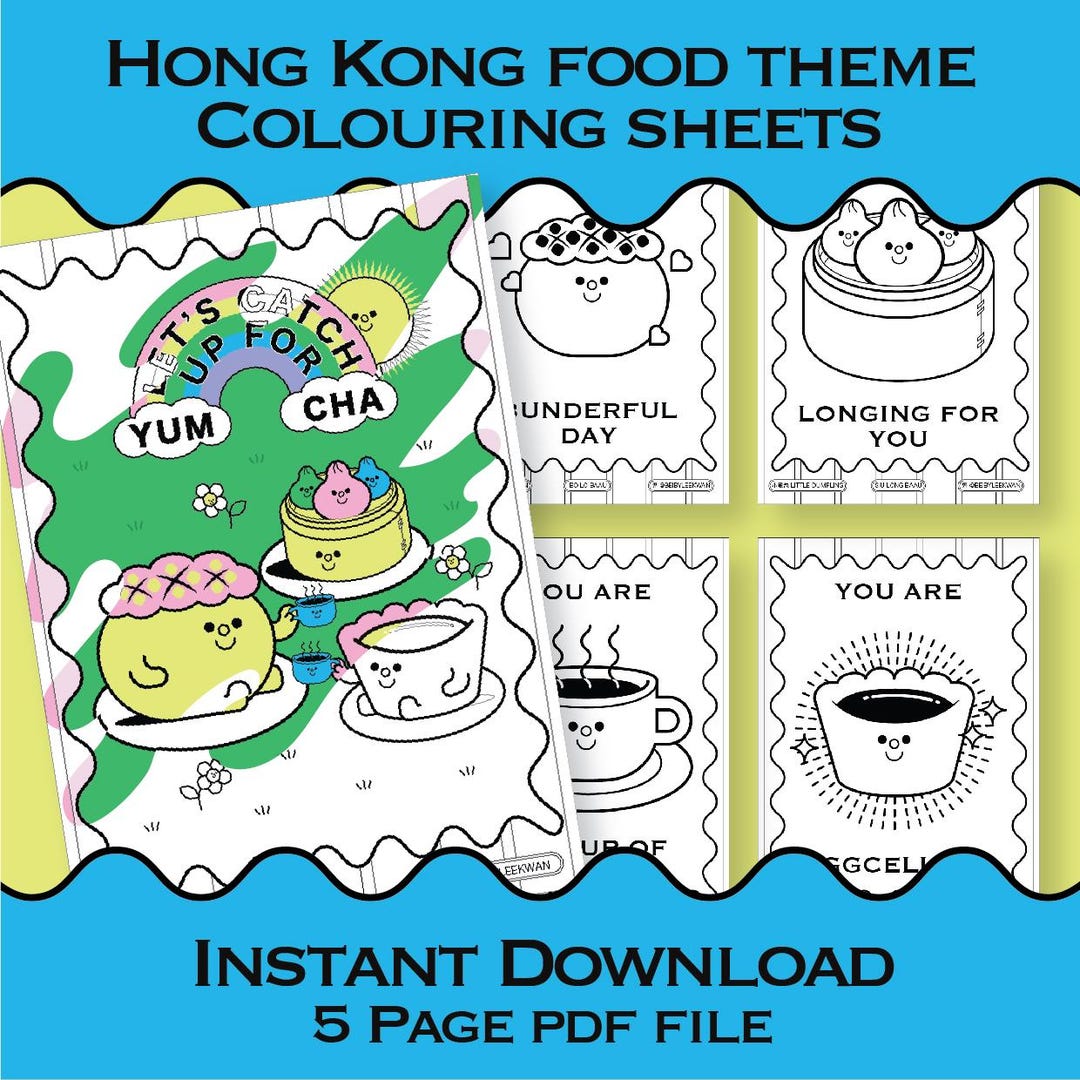 Hong Kong Food Colouring Sheet - 5 Pages , Cute & Education Colouring ...