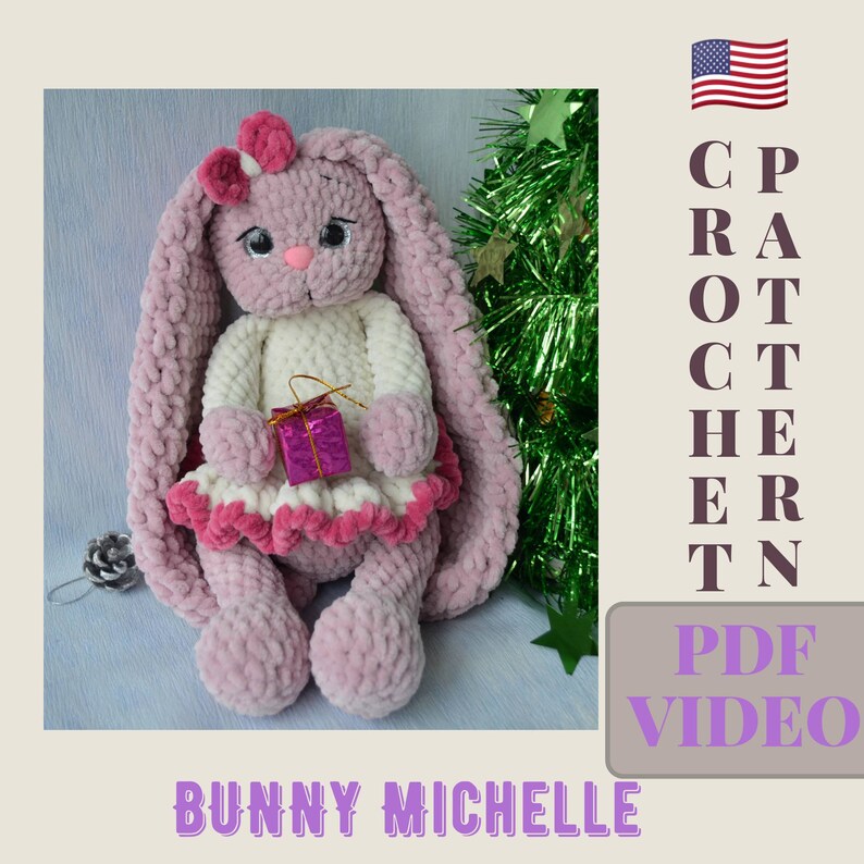 Crochet Pattern Bunny PDF English Plush Stuffed Bunny - Etsy