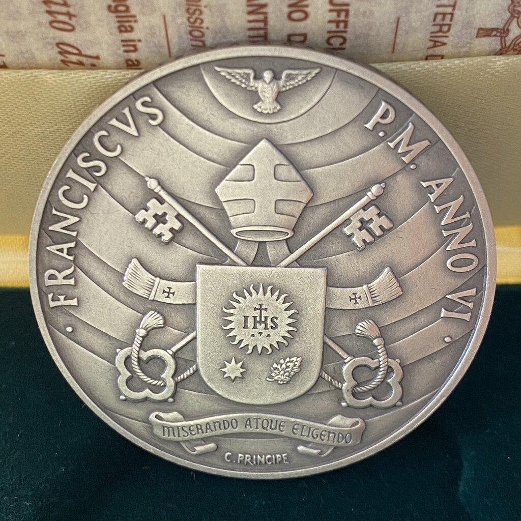 Silver Annual Papal Medal Year 6 2018 Pope Francis | Etsy