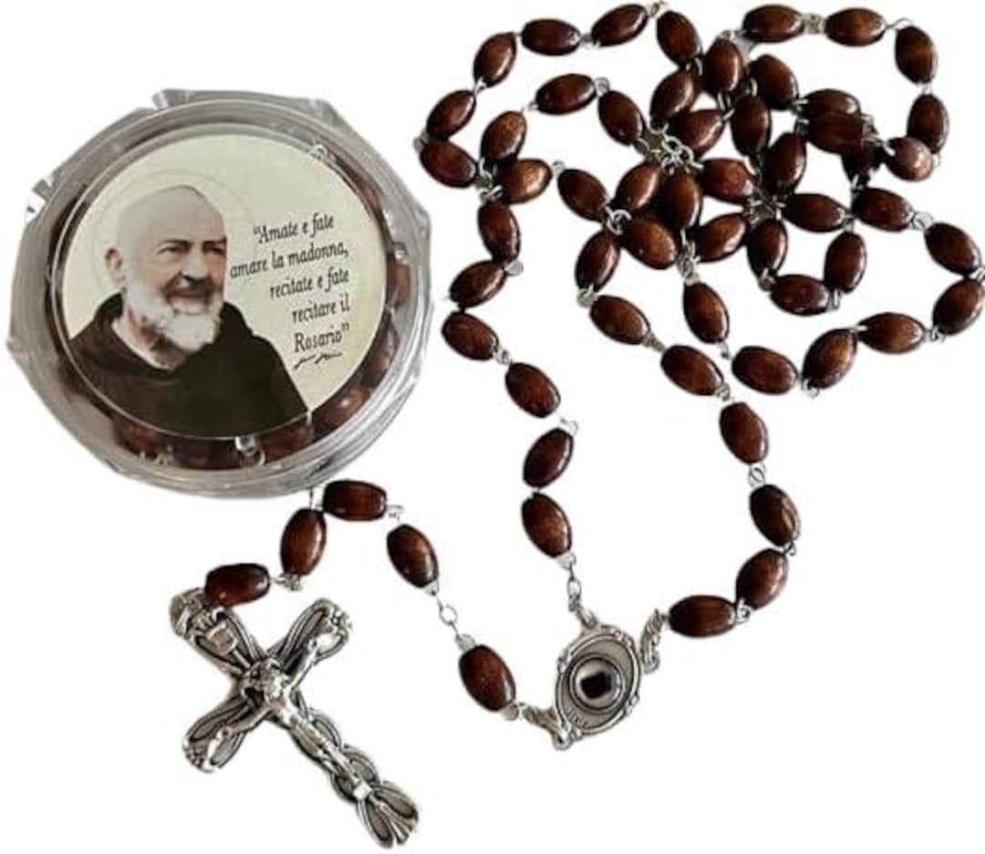 St. Padre Pio Relic Rosary Blessed by Pope Leo XIV W/ 2nd Class Relic ...