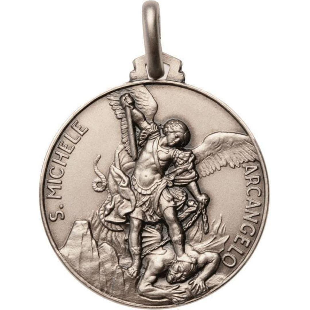 St. Michael Archangel Medal 925 Sterling Silver patron Saint - Etsy