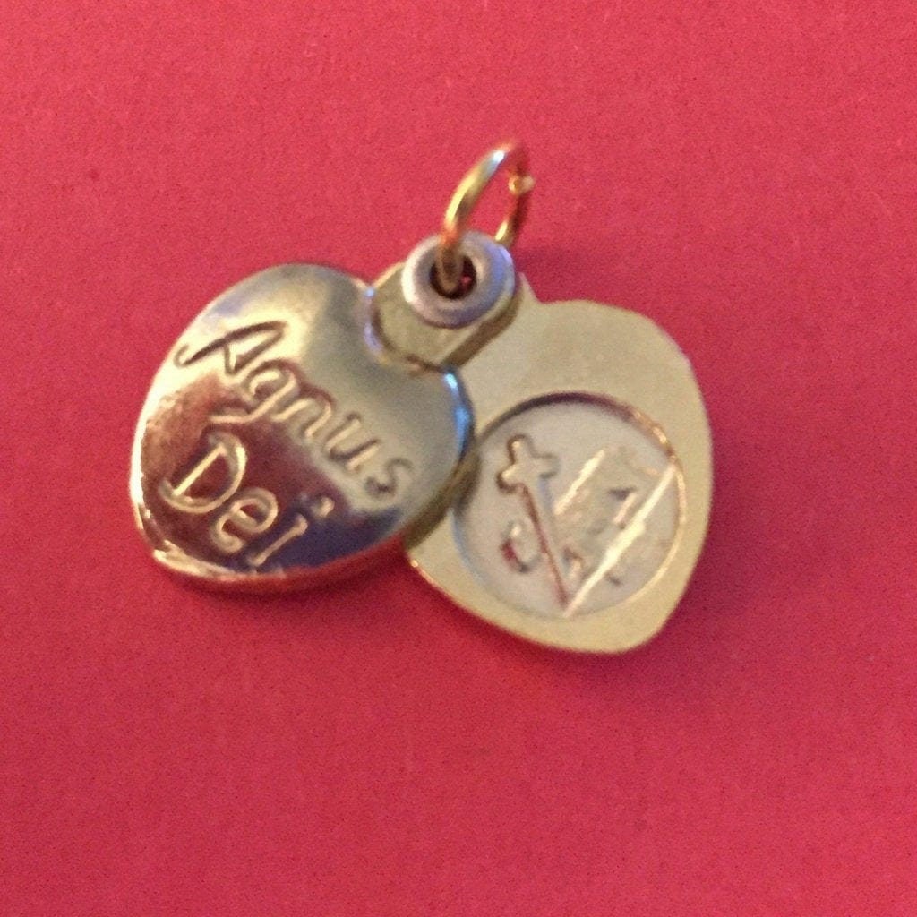 Agnus Dei Sacramental Gold Tone Medal Pendant Charm Medalla - Etsy