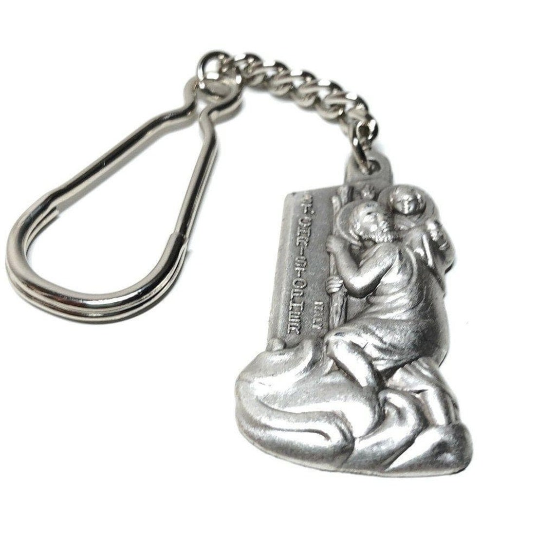 St. Christopher Key Chain Medal Pendant Blessed by Pope - Etsy UK
