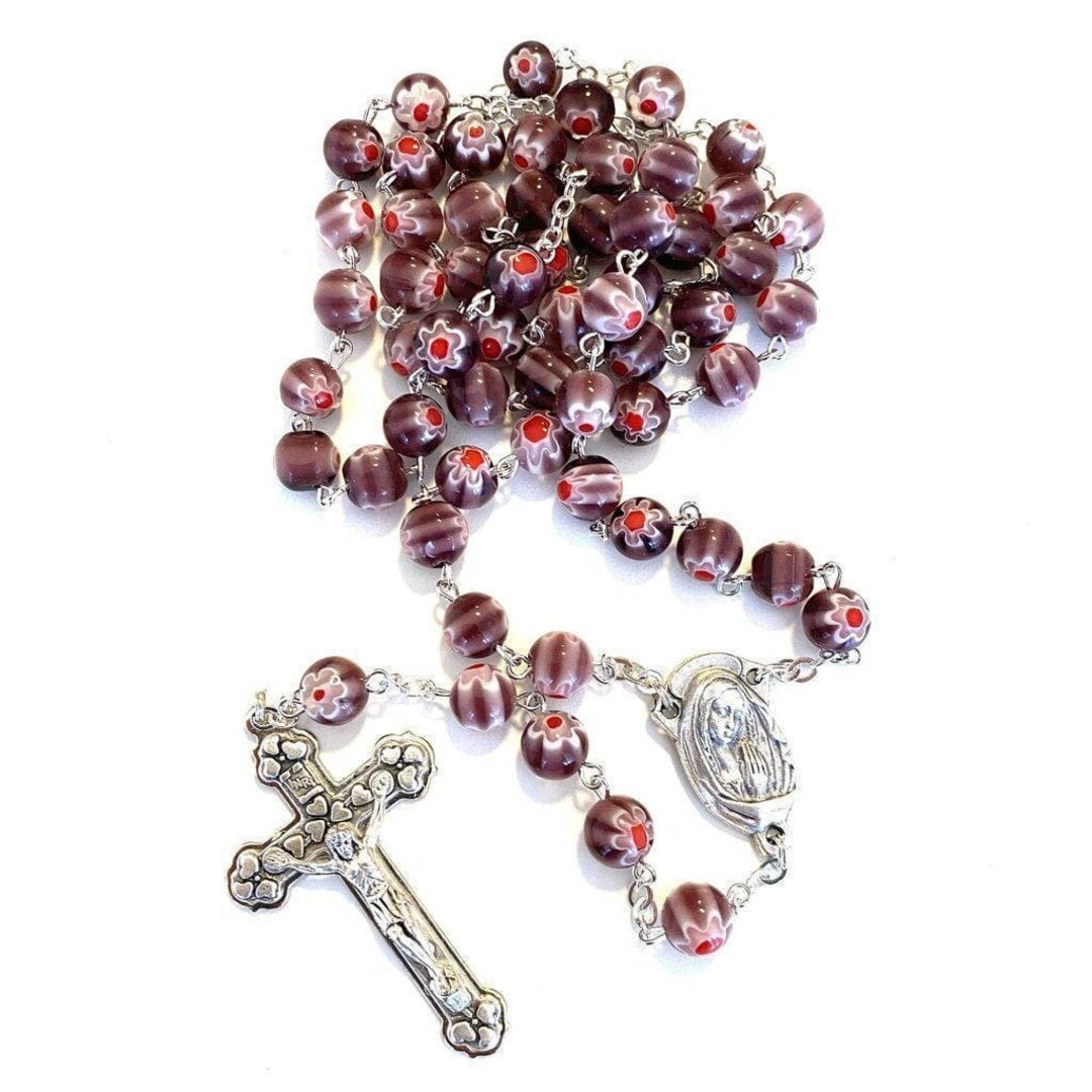 Holy Communion Colorful Purple Italian Rosary Blessed by Pope - Etsy