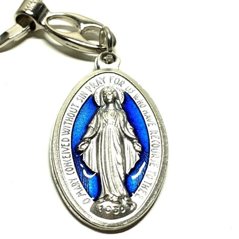 Miraculous Medal Catholic Key Ring Keychain Keyring Blessed by | Etsy