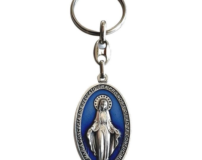 Miraculous Medal Catholic Key Ring Keychain Keyring Blessed by Pope - Etsy