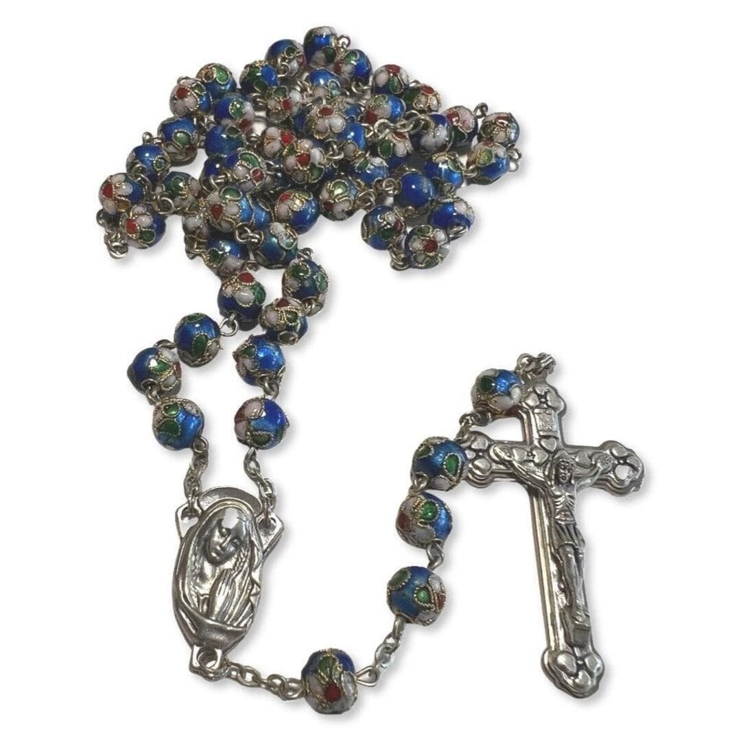 Light Blue Cloisonne Rosary Prayer Beads - Etsy