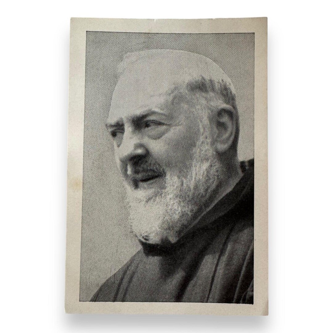 St. Padre Pio - Vintage Portrait of St. Padre Pio Smiling - Saint ...