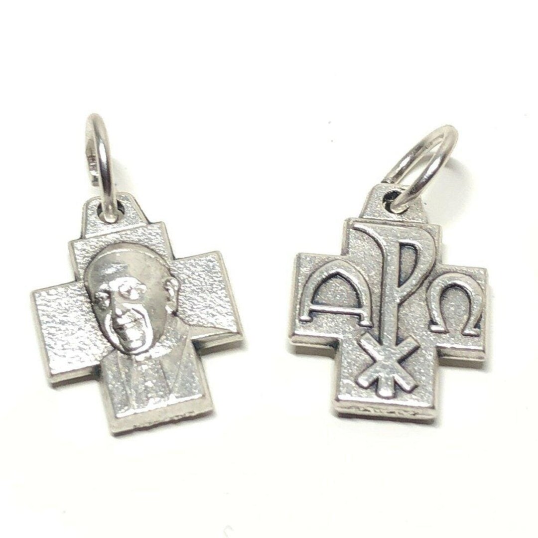 2X Tiny Chi Rho Cross Blessed by Pope Francis Medals - Etsy