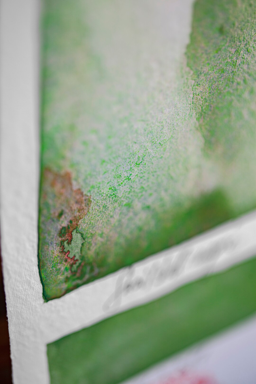 Handmade Watercolor SNAIL SHELL: MAGIC Green, Red, Granulating Artisan ...