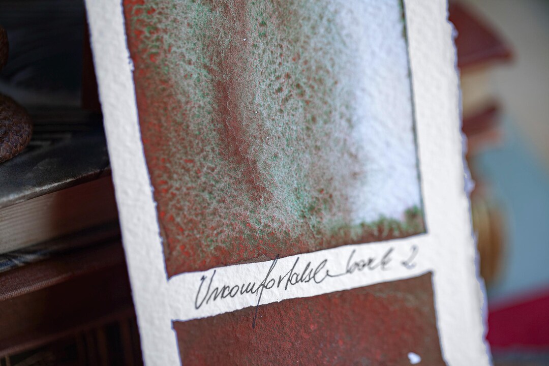 Handmade Watercolor UNCOMFORTABLE BARK 2 Brown Green Red Sediment ...