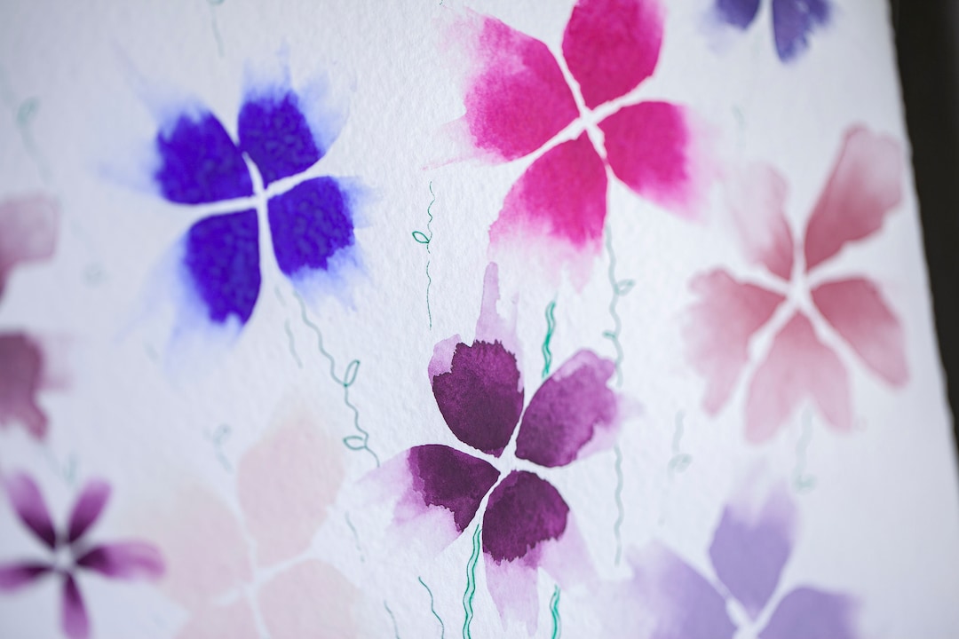Handmade Watercolor Violets: Artisan Pigment Painting - Etsy