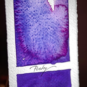 Handmade Watercolor POETRY Violet Purple Blue Mildly Granulating Deep ...
