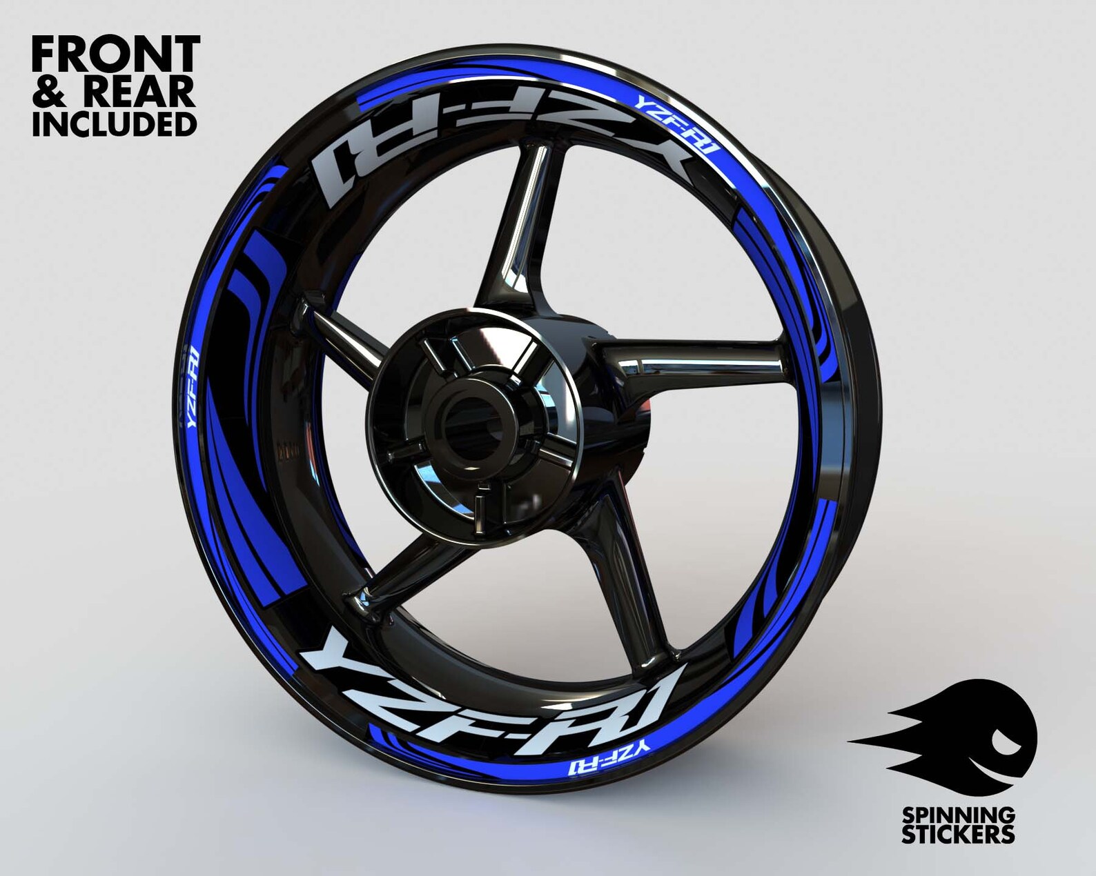 Wheel Stickers for Yamaha R1 YZF-R1 Rim Tape Motorcycle Decals Graphics ...
