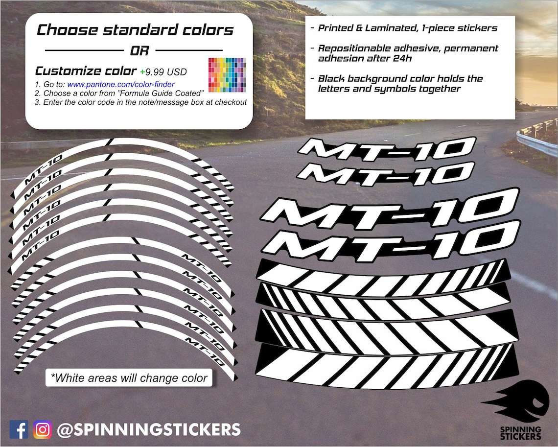 Wheel Stickers for Yamaha MT-10 MT10 Rim Stickers Decals Tape - Etsy
