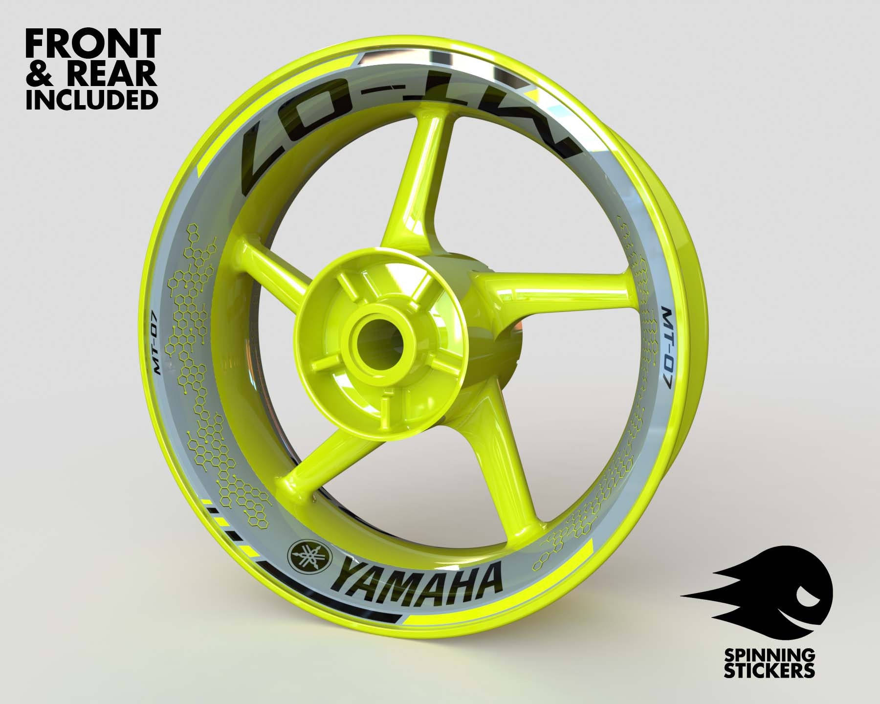 Prints Digital Prints Wheel Stickers for Yamaha MT-07 MT07 Rim Tape ...