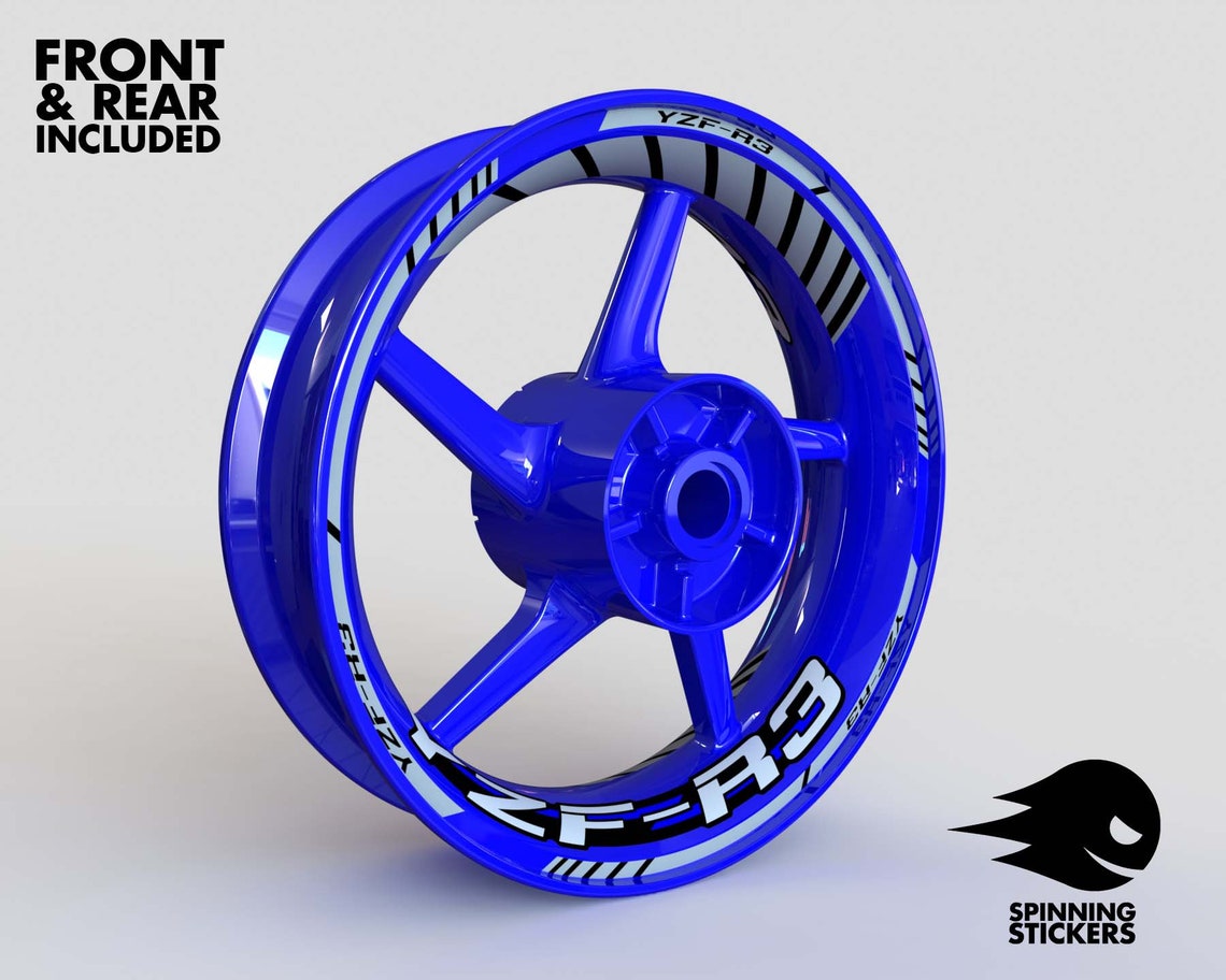 Wheel Stickers for Yamaha R3 YZF-R3 Rim Tape Stripes Decals Graphics ...